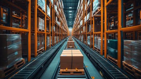 Efficient Warehouse Logistics Hub With Organized Inventory And