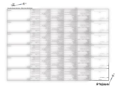 Picc Nurse Daily Productivity Sheet Icu Med Surg Er Cardiac Unit Ekg Bard Outpatient