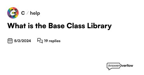 What Is The Base Class Library C