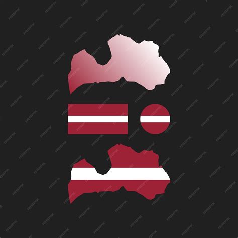 라트비아 국가 지도 및 플래그 벡터 세트 프리미엄 벡터