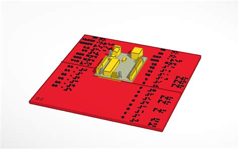 3d Design Guía De Pines Arduino En Braille Una Pieza Con La Placa