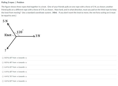 Solved Pulling 3 Ropes Problem The Figure Shows Three