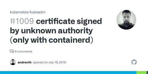 certificate signed by unknown authority only with containerd · issue