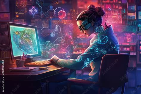 Digital Confluence A Person Engaging With A Gpt Model Interface Amidst