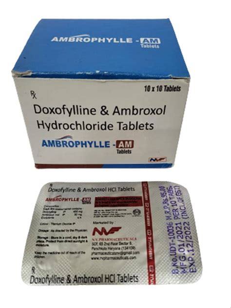 Doxofylline And Ambroxol Hydrochloride Tablets At 950 Box Pharmaceutical Tablets In