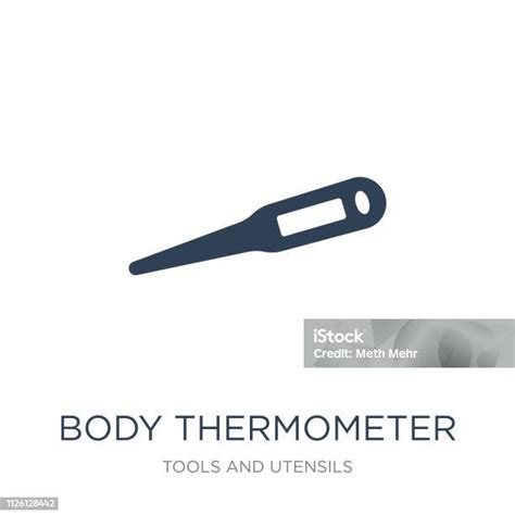 흰색 바탕에 몸 온도계 아이콘 벡터 바디 온도계 유행 가득 아이콘 도구와 식기 컬렉션 바디 온도계 벡터 일러스트 레이 션 간호사에 대한 스톡 벡터 아트 및 기타 이미지