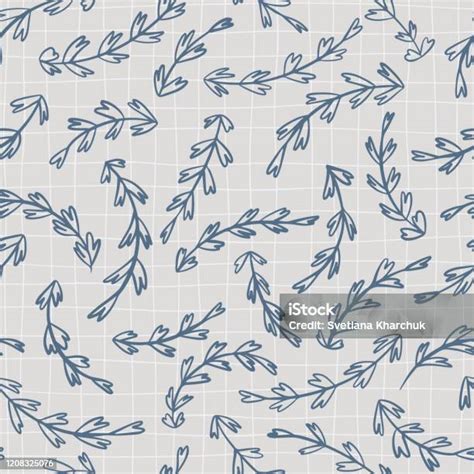 그리드 배경에 파스텔 색상의 꽃 벡터 원활한 패턴입니다 손으로 그린 간단한 낙서 그림입니다 섬유 벽지 포장 등에 이상적입니다 격자 파이에 대한 스톡 벡터 아트 및 기타