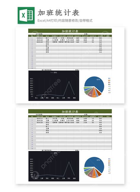 Enterprise Employee Overtime Monthly Statistical Table Excel Template Template Download On Pngtree