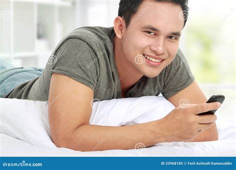 Man Texting Message Stock Image Image Of Messaging Cellphone 23968185