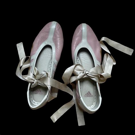 Pink And White Adidas Ballerina Pumps With Satin Depop