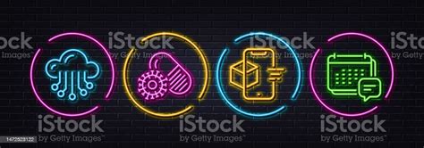 증강 현실 클라우드 스토리지 및 코로나 바이러스 알약 최소한의 라인 아이콘 웹 응용 프로그램의 경우 벡터 인쇄 3차원 형태에 대한 스톡 벡터 아트 및 기타 이미지 Istock