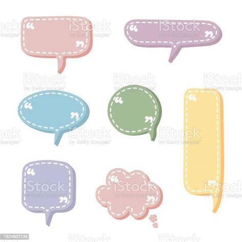 따옴표와 빈 손으로 그린 음성 거품 풍선의 컬렉션 세트 말하는 말 속삭임 텍스트 상자 Brand Name Online