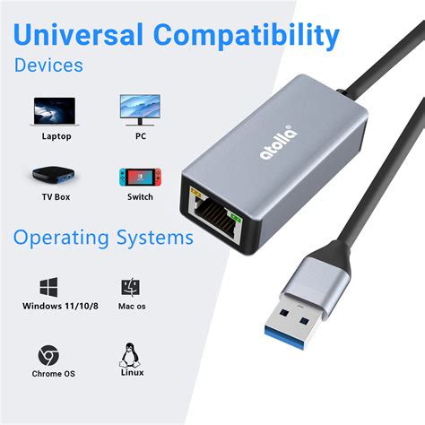 Адаптер Atolla USB USB C Ethernet Mbps сребрист eMAG bg