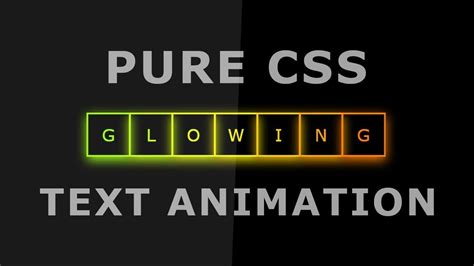 Css Glowing Text Effect With Pure Css 100 Youtube