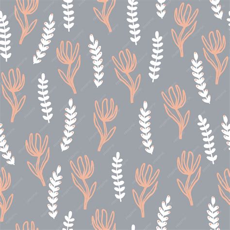 Premium Vector Vector Minimalist Naive Plants And Blobs Seamless Pattern