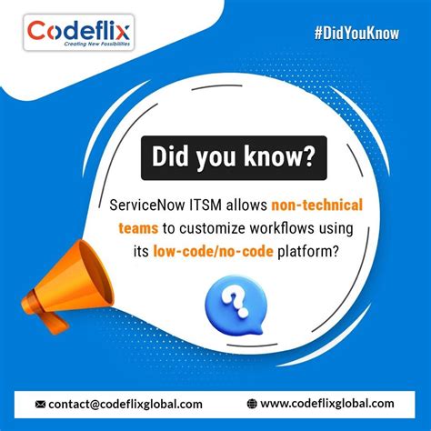 Codeflix Didyouknow Servicenow Itsm Lowcode Nocode Automation Codeflix Consultancy