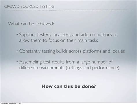 Crowd Sourced Automated Firefox Ui Testing Ppt