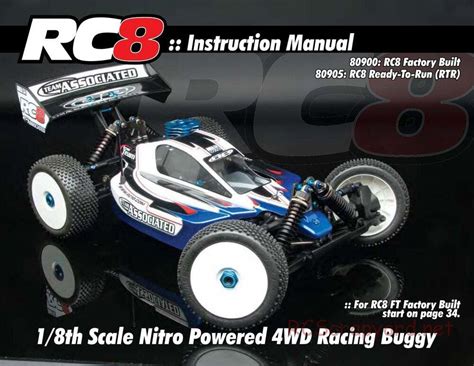 Team Associated Manual Rc8 Factory Team 80900 • Rcscrapyard Radio Controlled Model Archive