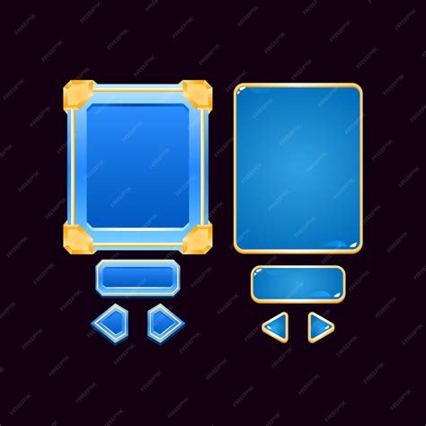 Набор всплывающих окон пользовательского интерфейса игры с золотым желе и бриллиантами для