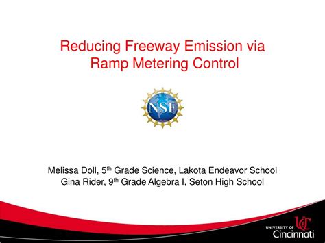 Ppt Reducing Freeway Emission Via Ramp Metering Control Powerpoint
