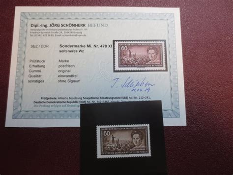 Ddr 1955 Besseres Wasserzeichen Befund Schönherr 478 Xi Catawiki