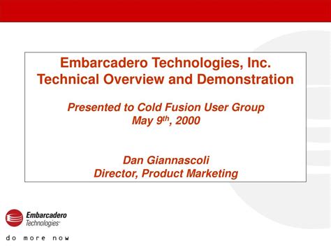 Ppt Embarcadero Technologies Inc Technical Overview And
