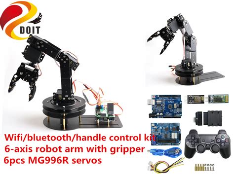 Szdoit 와이파이블루투스핸들 컨트롤 6 축 로봇 암 그리퍼 키트 포함 서보 6 개 Arduino용 6dof Rc