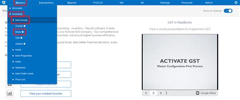 Create Item Group Realbooks Cloud Accounting Software