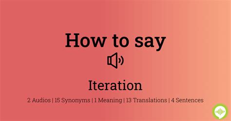 How To Pronounce Iteration