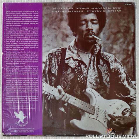 Jimi Hendrix Free Spirit 1980 Vinyl Lp Album Voluptuous Vinyl
