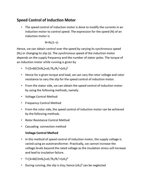 speed control of induction motor download free pdf electric motor electrical engineering