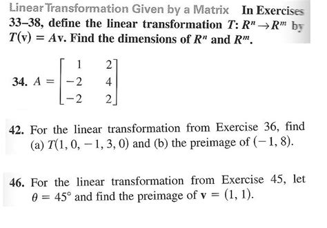 in exercises 33 38 define the linear transformation