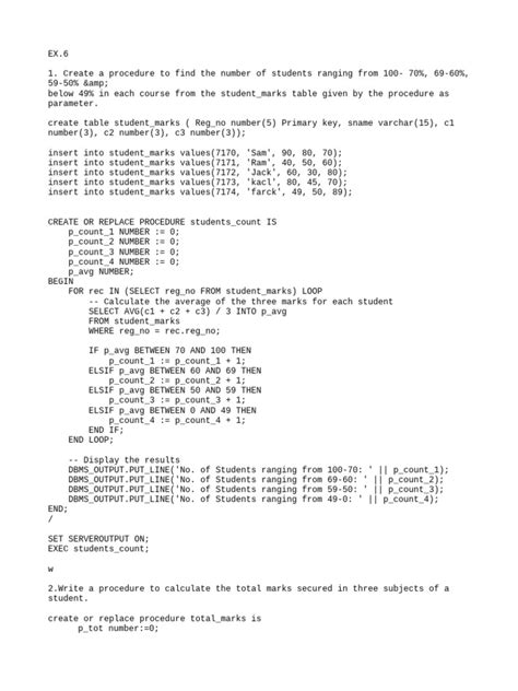 Ex6 Pdf Databases Computer Programming