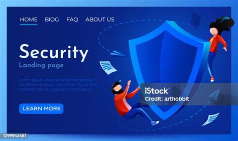 사람들은 방패 주위를 날아다녔습니다 보안 보호 또는 기밀 유지 개념 방문 페이지 웹 사이트 템플릿 경호에 대한 스톡 벡터 아트 및 기타 이미지 Istock
