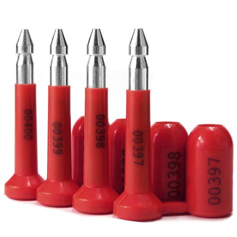 Leadseals Red Bolt Seals High Security Cargo Container Seal Numbered Tamper