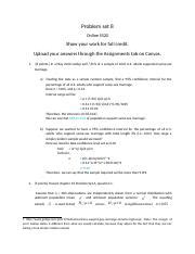 Problem Set 8 Satya Docx Problem Set 8 Online S520 Show Your Work For Full Credit Upload Your