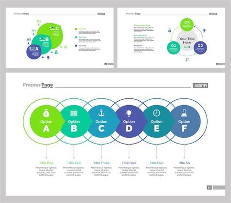 Free Vector Eight Workflow Slide Templates Set