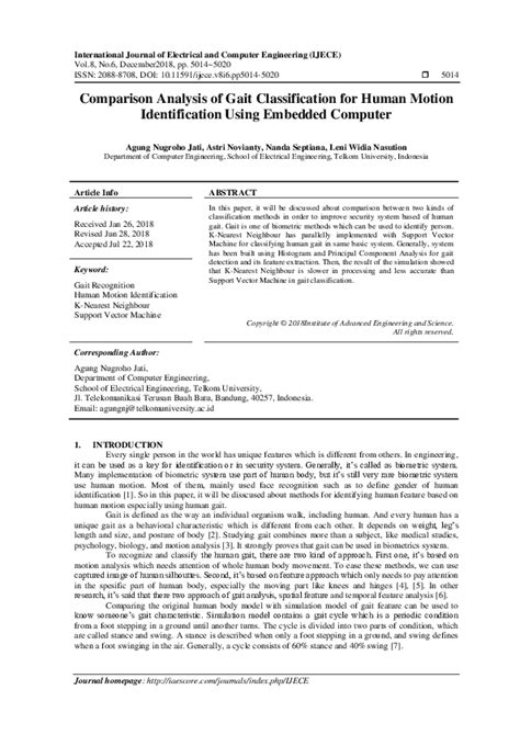 pdf comparison analysis of gait classification for human motion