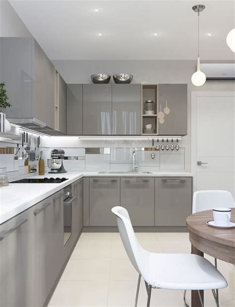 Кухня серого цвета Lesh г Санкт Петербург 2 Серые кухни Современные белые кухни Дизайн