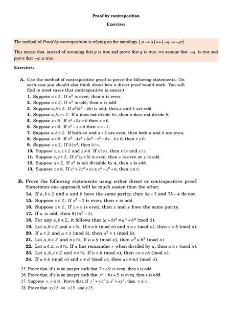 01 Proof Contraposition Pdf