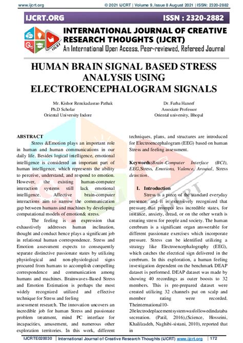 Pdf Human Brain Signal Based Stress Analysis Using Electroencephalogram Signals