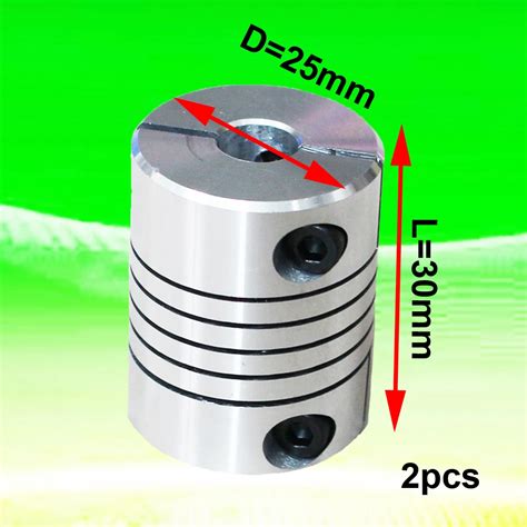 2pcs 알루미늄 Cnc 스테퍼 모터 플렉시블 커플 링 D25 L30 샤프트 커플러 5 6 635 8 10 12 127mm 12 14coupler