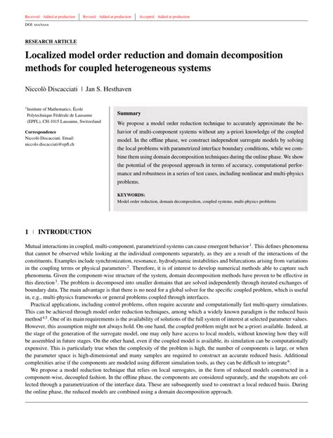 Pdf Localized Model Order Reduction And Domain Decomposition Methods