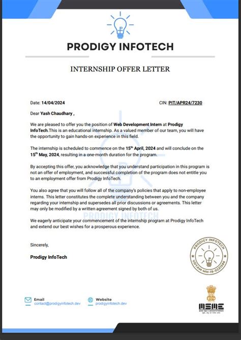 Yash Chaudhary On Linkedin Webdevelopment Internship Prodigyinfotech