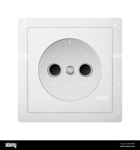 Single Electrical Socket Type C Power Plug Vector Illustration Realistic Receptacle From