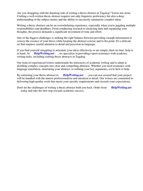 Thesis Abstract Sample Tagalog Pdf Tagalog Language Thesis