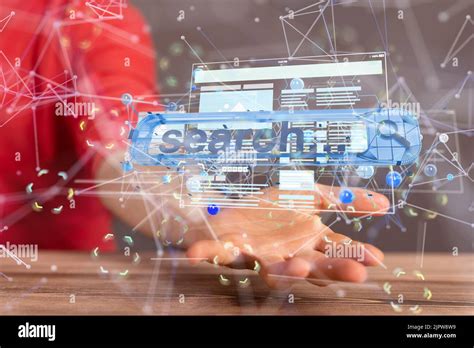 A 3d Floating Digital Illustration Of Interface Web Application In Hand Concept Of Big Data And