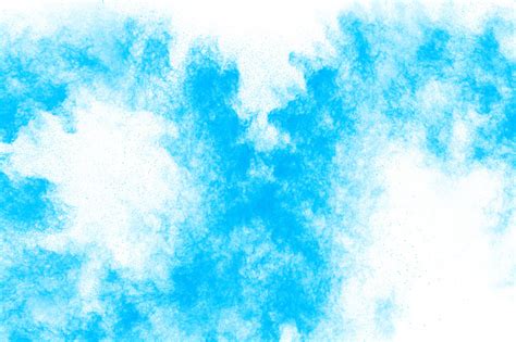 블루 컬러 파우더 폭발 구름 흰색 배경에 고립 근접 촬영의 블루 먼지 입자 스플래시 배경에 고립 가리기에 대한 스톡 사진 및 기타 이미지 Istock