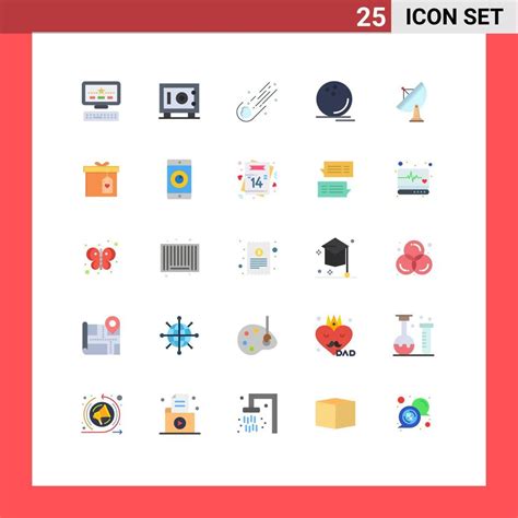 25 Universal Flat Colors Set For Web And Mobile Applications Antenna Watchkit Meteor Ball Game