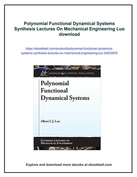 Polynomial Functional Dynamical Systems Synthesis Lectures On